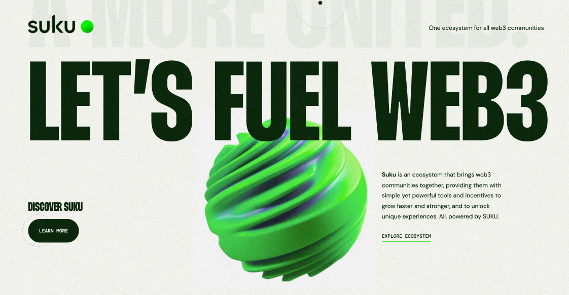 Suku-Let's fuel Web3 Website – Pickselverse